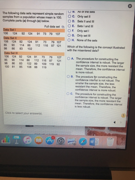 Solved The following data sets represent simple random | Chegg.com