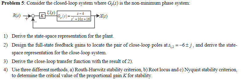 Solved Problem 5: Consider the closed-loop system where | Chegg.com