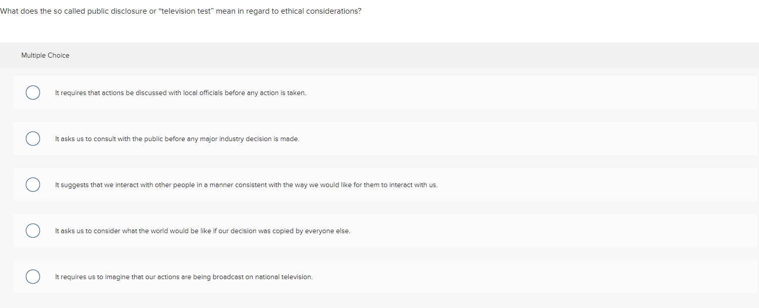 Solved What does the so called public disclosure or | Chegg.com