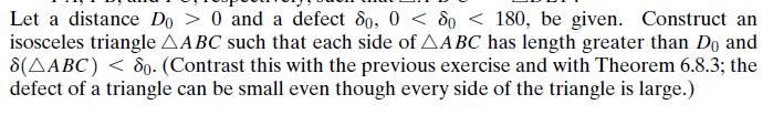 Let a distance Do> 0 and a defect So, 0