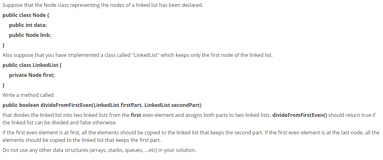 Solved Suppose that the Node class representing the nodes of | Chegg.com