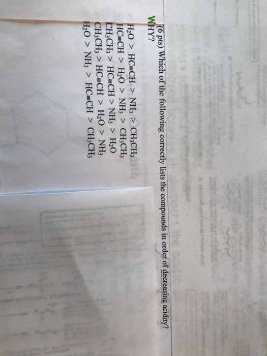 Solved pts) Which of the following correctly lists the | Chegg.com