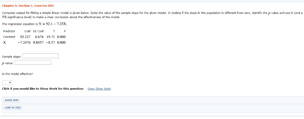 Solved Chapter 9, Section 1, Exercise 005 Computer output | Chegg.com