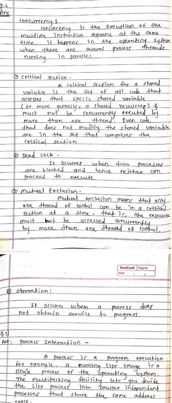 Solved Ans concurreny! concurrency is the execution of the | Chegg.com