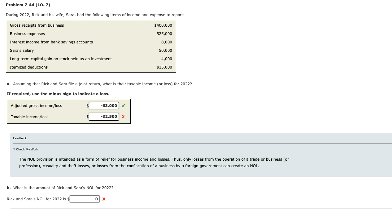 Solved Problem 7-44 (LO. 7) During 2022, Rick and his wife, | Chegg.com