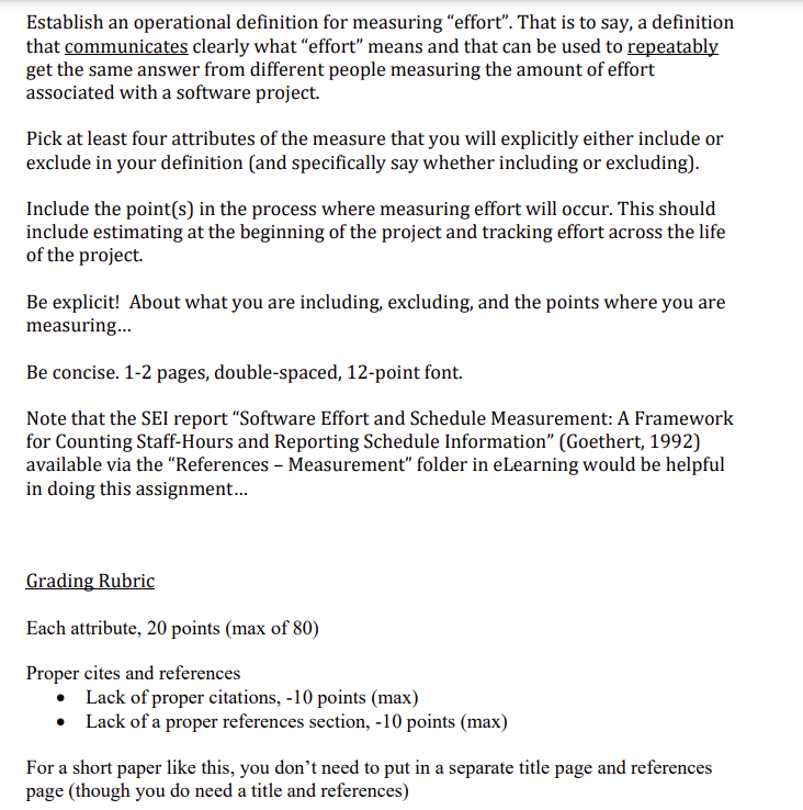 Solved Establish an operational definition for measuring | Chegg.com