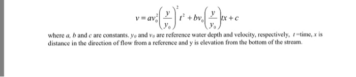 Solved Relationship below described the flow velocity field | Chegg.com