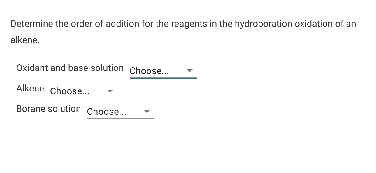 Solved Determine the order of additions for the reagents in | Chegg.com