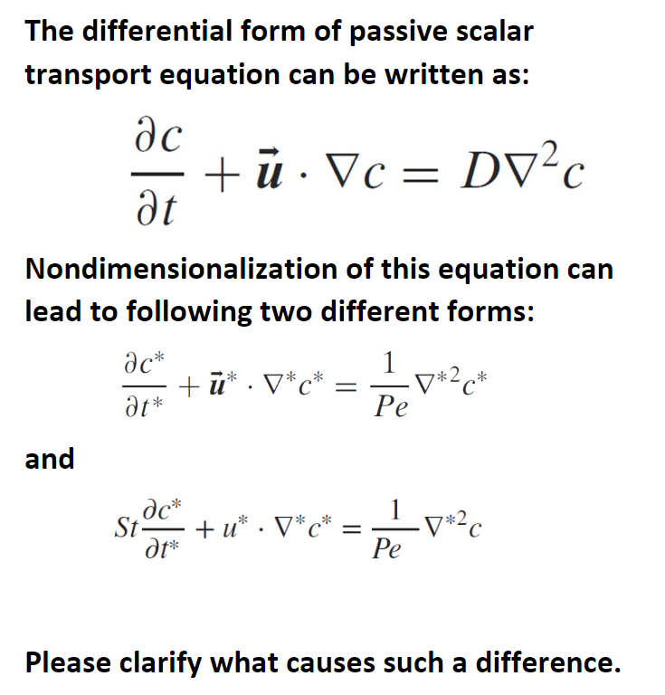 Solved The differential form of passive scalar transport | Chegg.com
