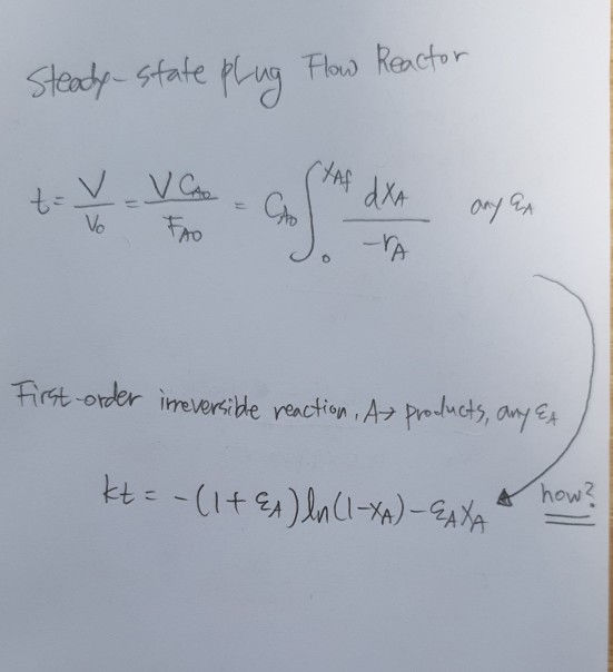 Solved Steady-state plug Flow Reactor First-order | Chegg.com