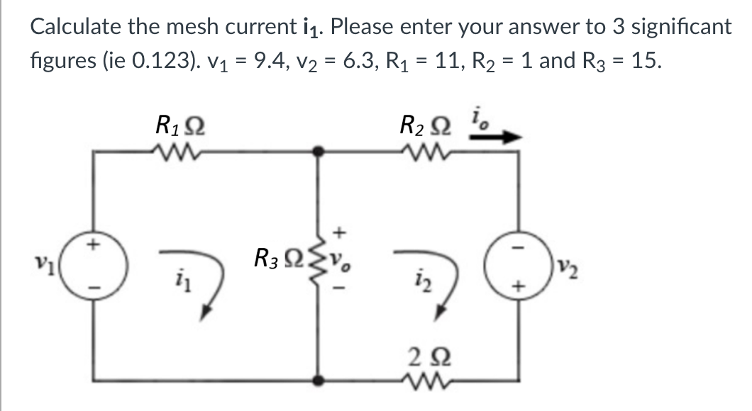 Solved Calculate the mesh current \\( | Chegg.com