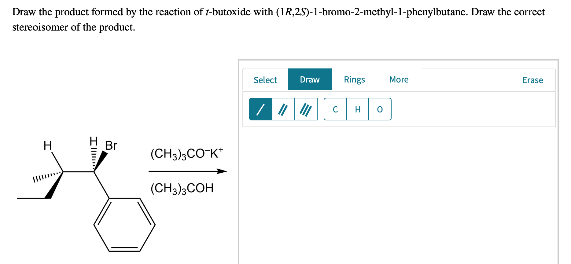 Solved Draw the product formed by the reaction of t-butoxide | Chegg.com
