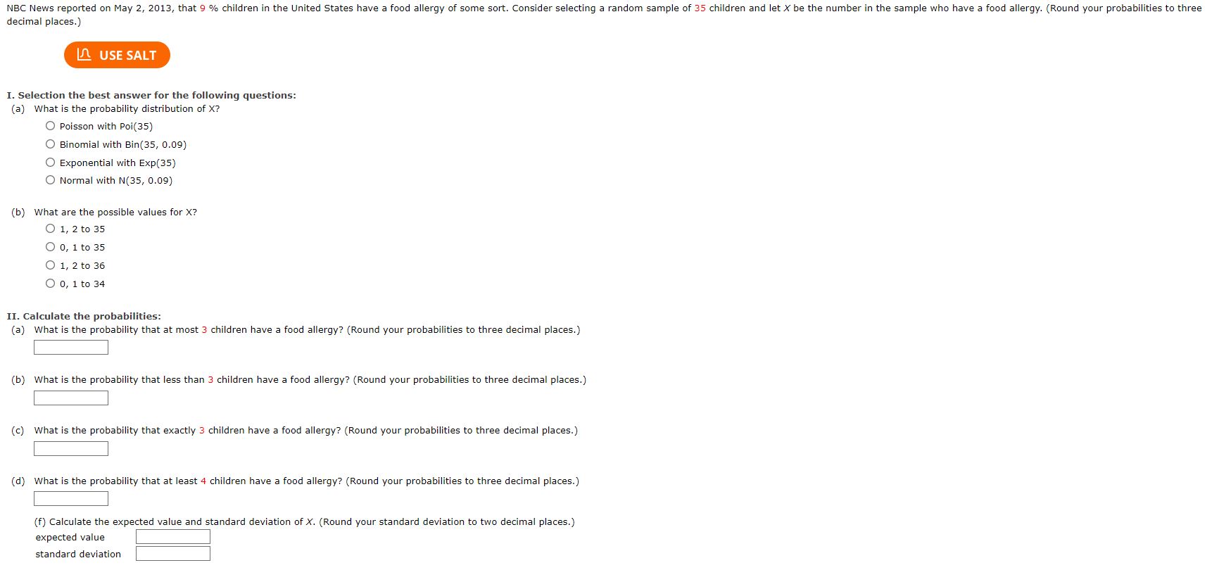 Solved decimal places.) I. Selection the best answer for the | Chegg.com