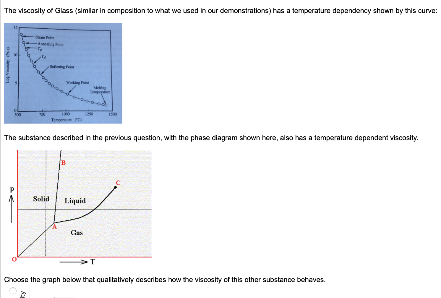 Solved The viscosity of Glass (similar in composition to | Chegg.com