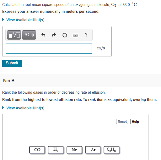 Solved Calculate the root mean square speed of an oxygen gas | Chegg.com