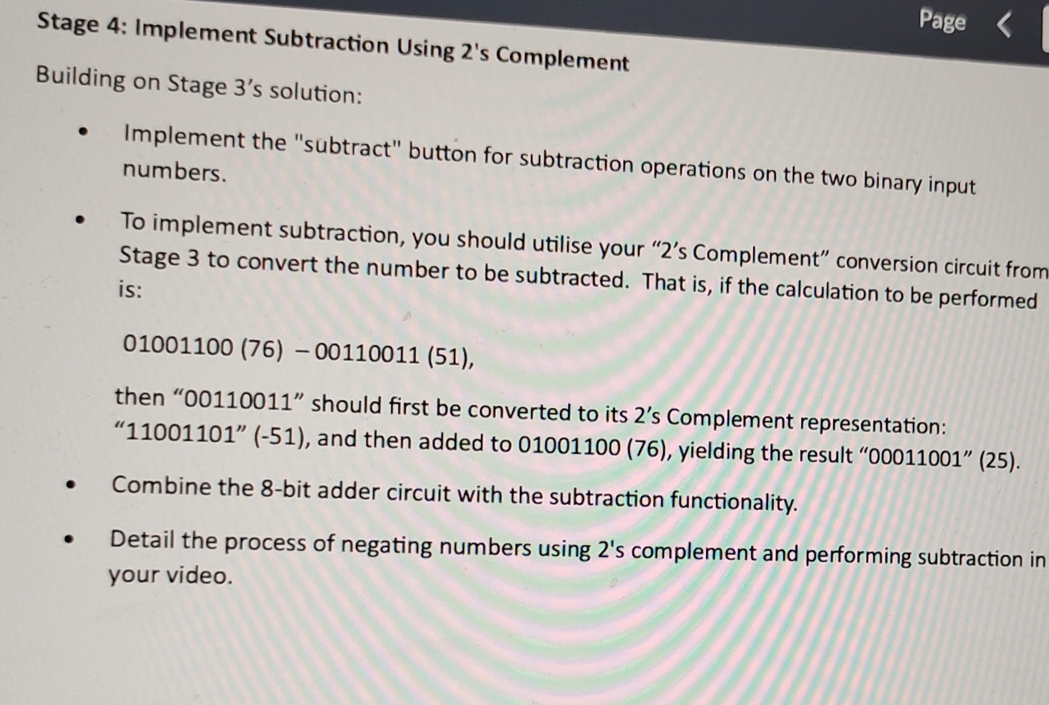 Solved Its basically binary education. A 8 bit binary | Chegg.com