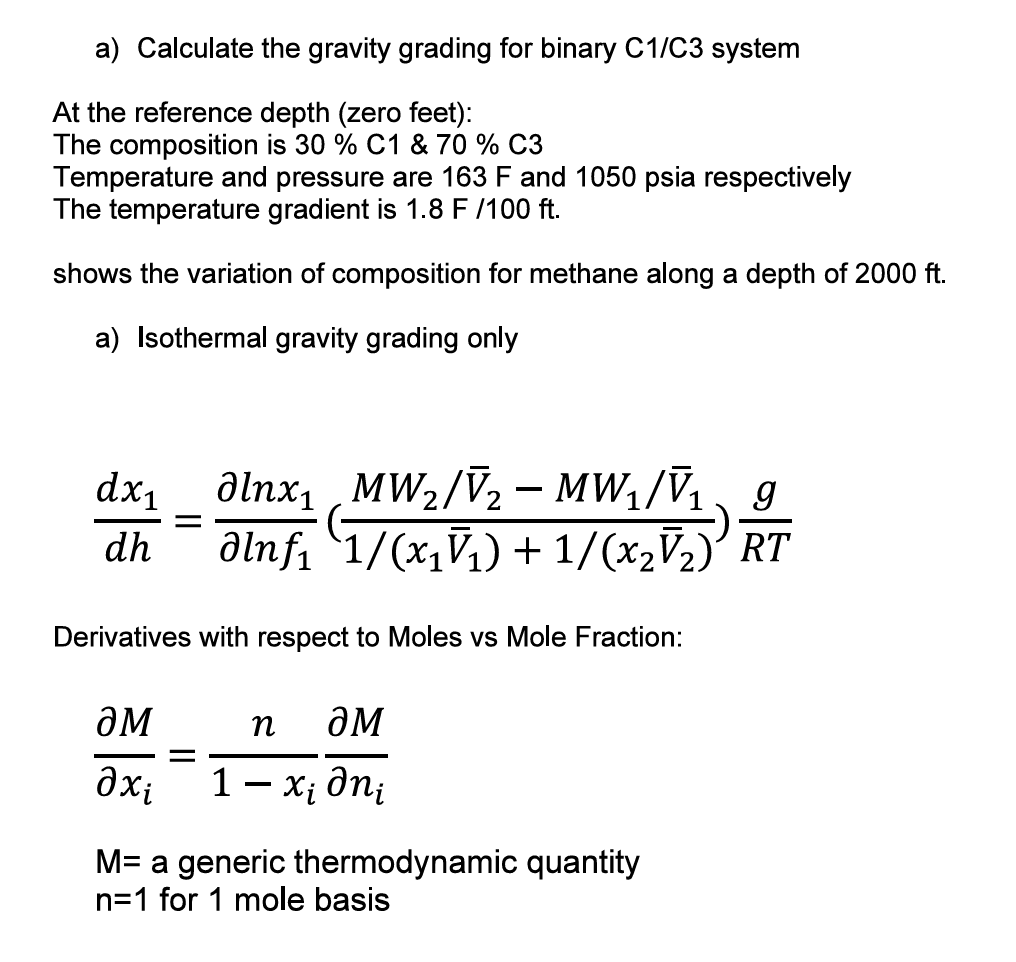 Solved Calculate the gravity grading for binary c1/c3 | Chegg.com