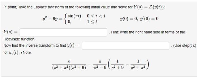 Solved Take the Laplace transform of the following initial | Chegg.com