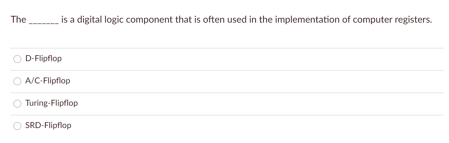 Solved The is a digital logic component that is often used | Chegg.com
