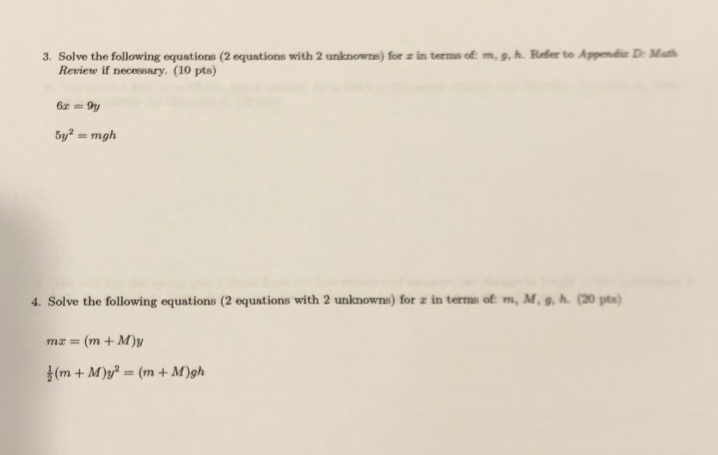 Solved 3. Solve the following equations (2 equations with 2 | Chegg.com