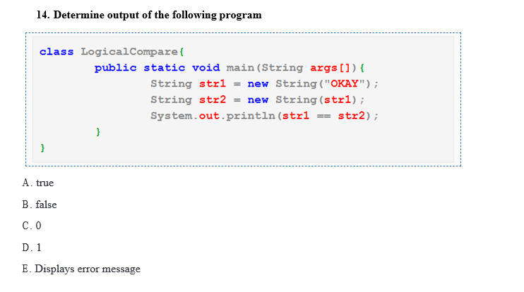 Solved 14. Determine output of the following program class | Chegg.com