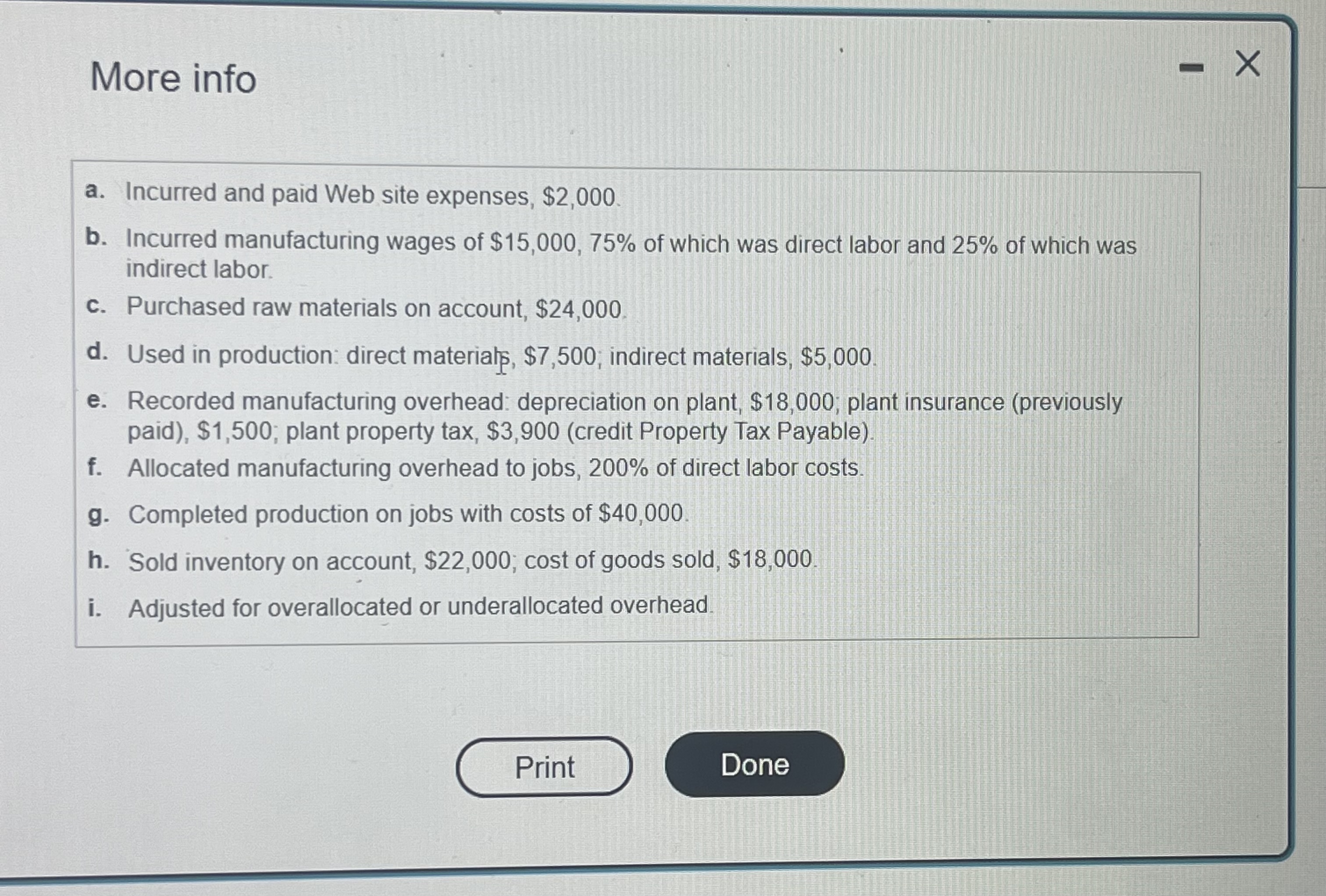 Solved More info a. Incurred and paid Web site expenses, | Chegg.com