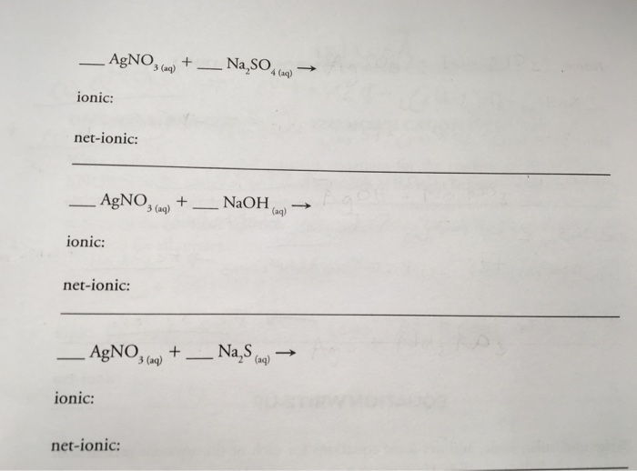 Solved _ AgNO3 (aq) + _ NaBr (aq) → ionic: net-1onic: _ | Chegg.com