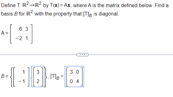 Solved Define T:R2→R2 by T(x)=Ax, where A is the matrix | Chegg.com