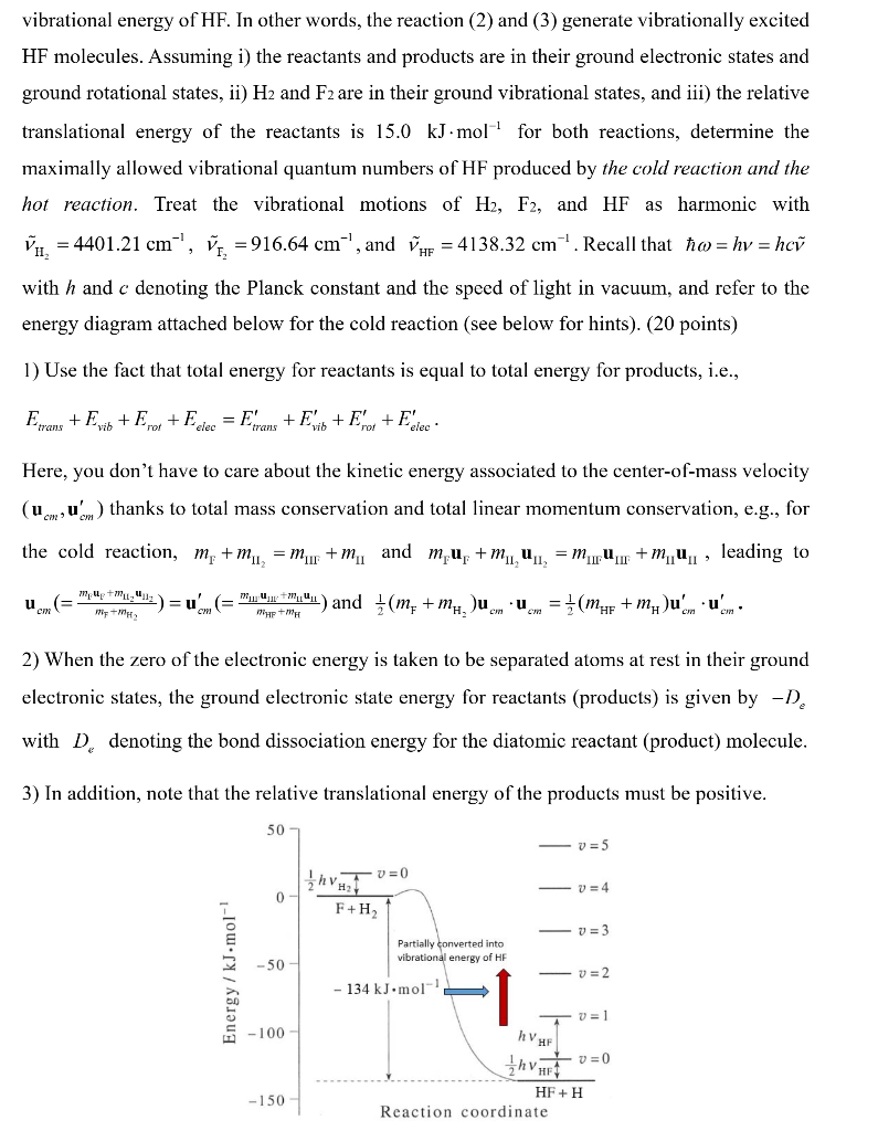 5. The HF(g) chemical laser (light amplification by | Chegg.com