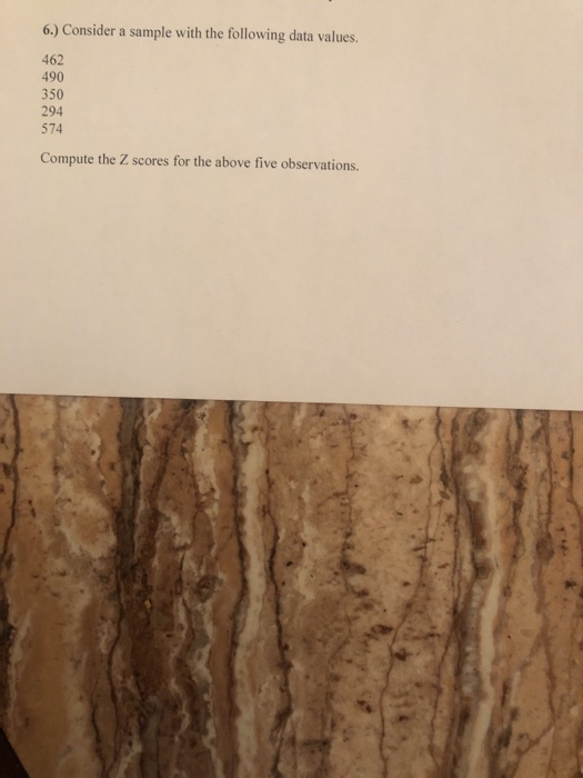 Solved 6.) Consider a sample with the following data values. | Chegg.com