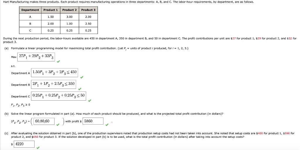 Solved Hart Manufacturing makes three products. Each product | Chegg.com