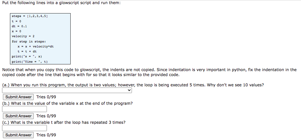 Solved Put the following lines into a glowscript script and | Chegg.com