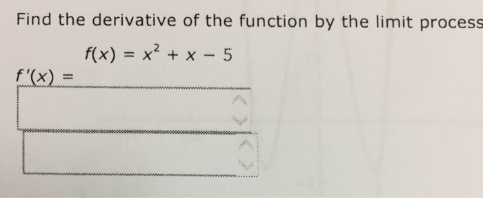 Solved Find the derivative of the function by the limit | Chegg.com