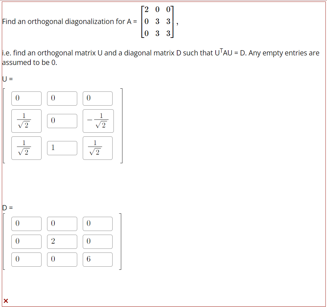 Solved Find an orthogonal diagonalization for | Chegg.com