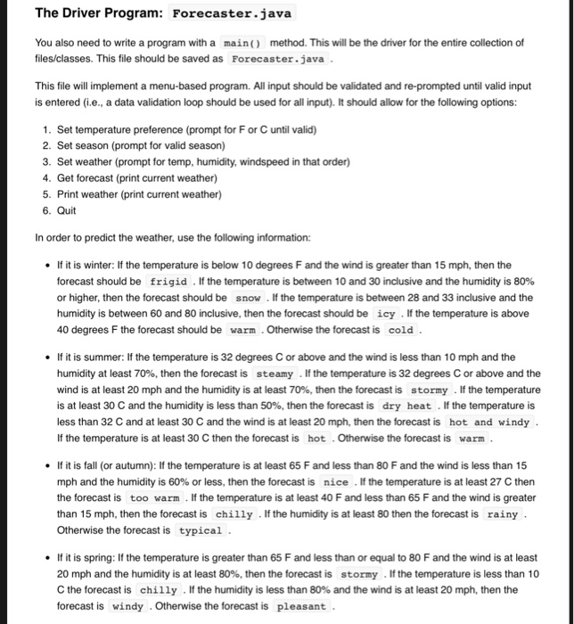 Solved The Temperature Class This class represents a | Chegg.com