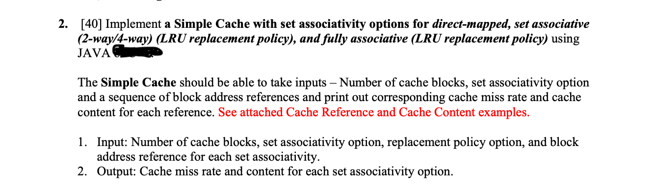 Solved [40] Implement a Simple Cache with set associativity | Chegg.com