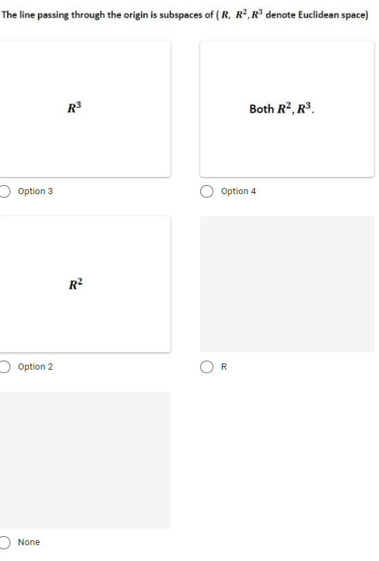Solved The line passing through the origin is subspaces of ( | Chegg.com