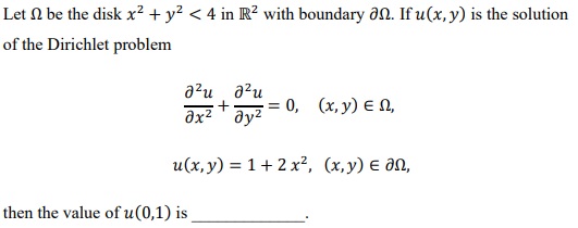 Solved Let Ω be the disk x2+y2