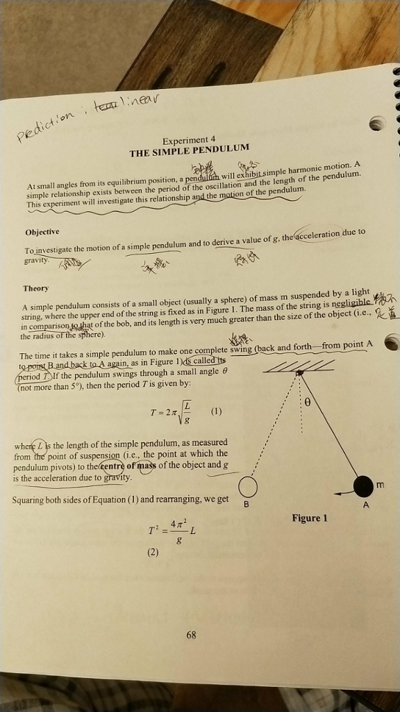 Solved this lab is to determine the value of g from the | Chegg.com