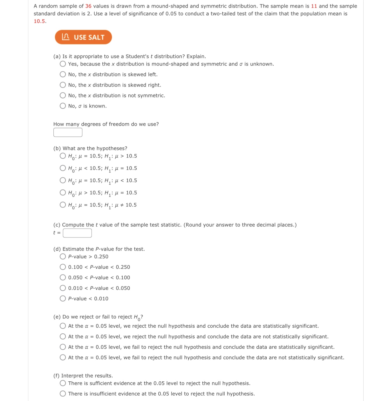 Solved A random sample of 36 values is drawn from a | Chegg.com Solved A random sample of 36 values is drawn from a | Chegg.com