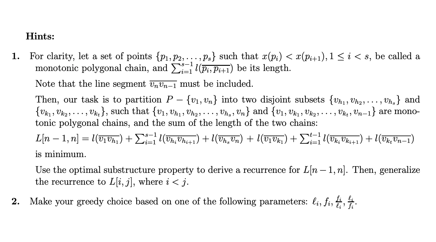 For every algorithm you present, you must include: | Chegg.com