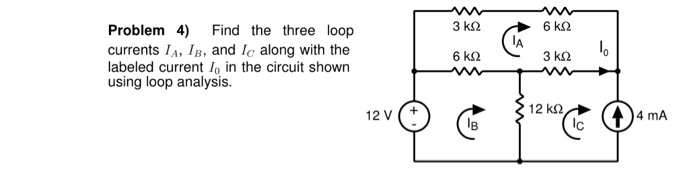 Solved Find the three loop currents I_A, I_B, and I_C along | Chegg.com