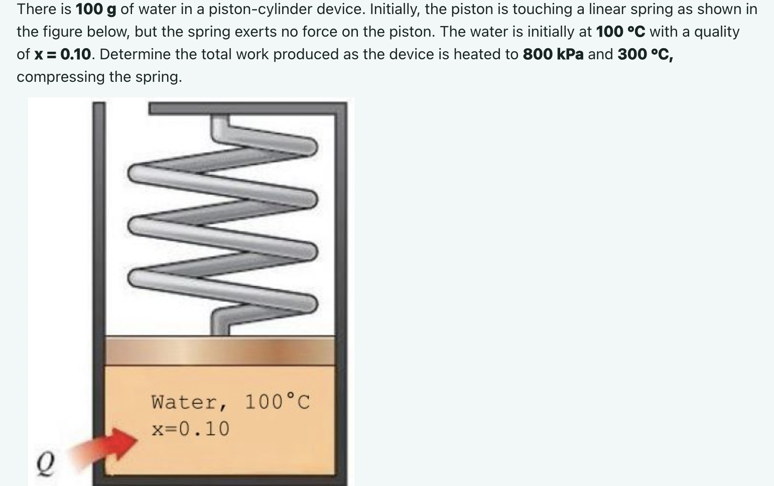 Solved There is 100g ﻿of water in a piston-cylinder device. | Chegg.com