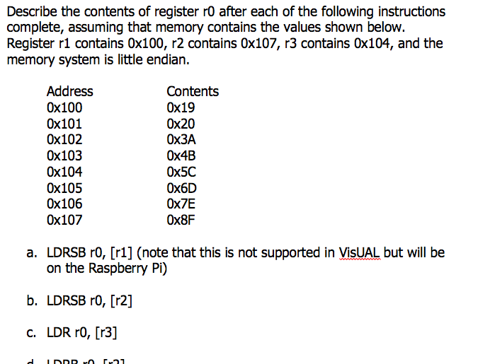 Solved Describe the contents of register ro after each of | Chegg.com