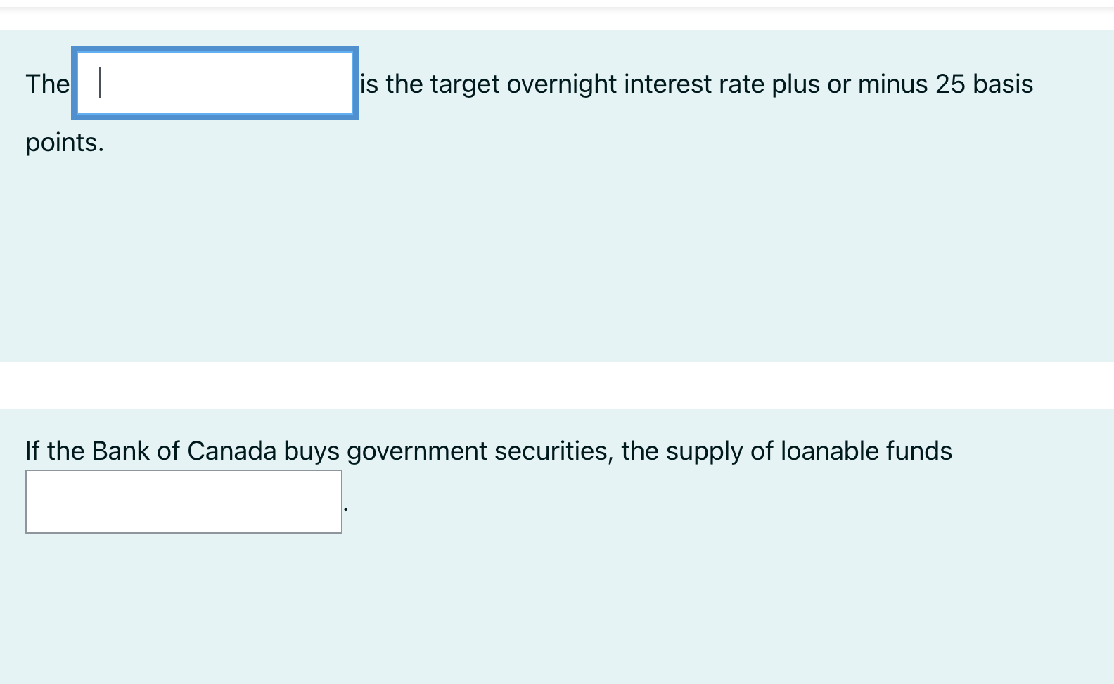 Solved The is the target overnight interest rate plus or | Chegg.com