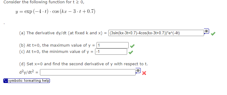 Solved Consider the following function for t2 0, y = | Chegg.com