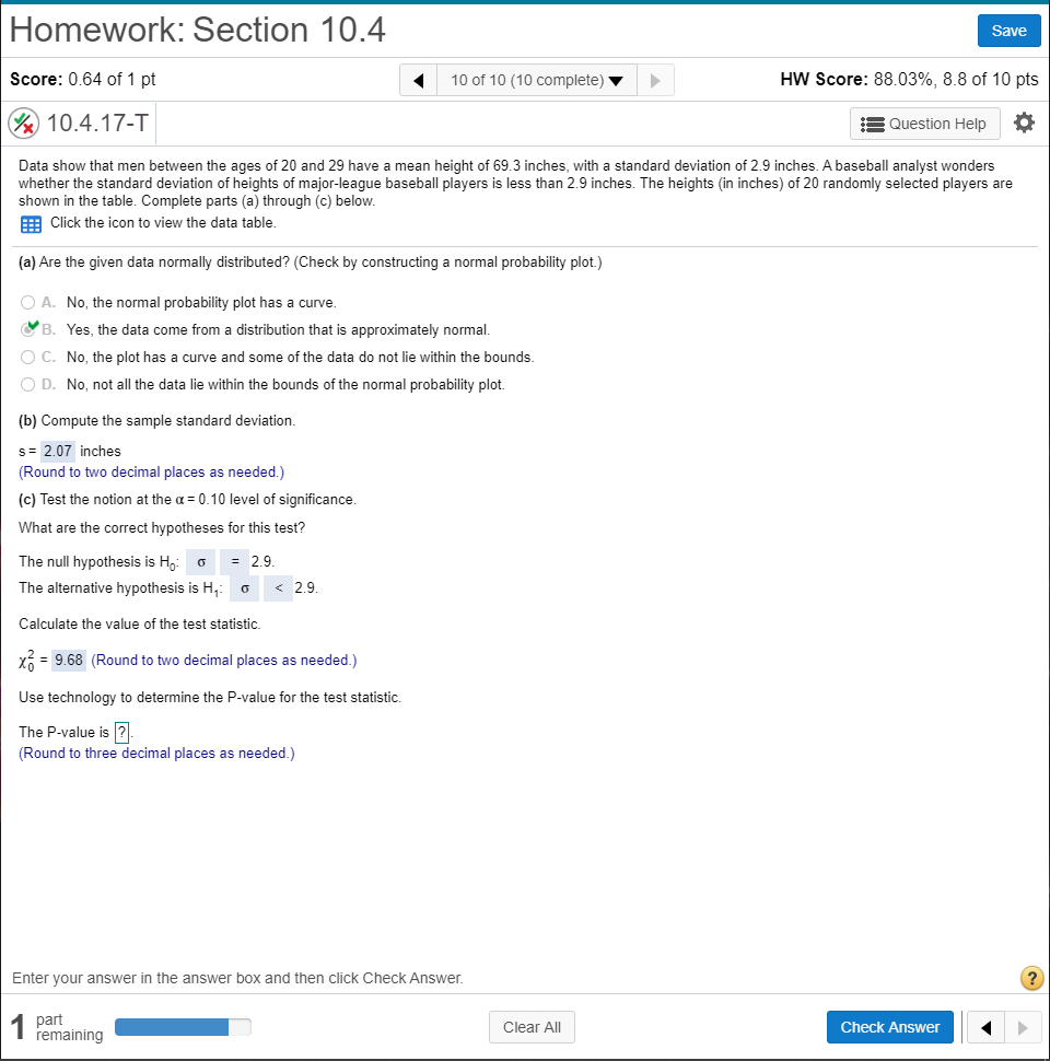 Solved Homework Section 10 4 Save Score 0 64 Of 1 Pt 10 Of