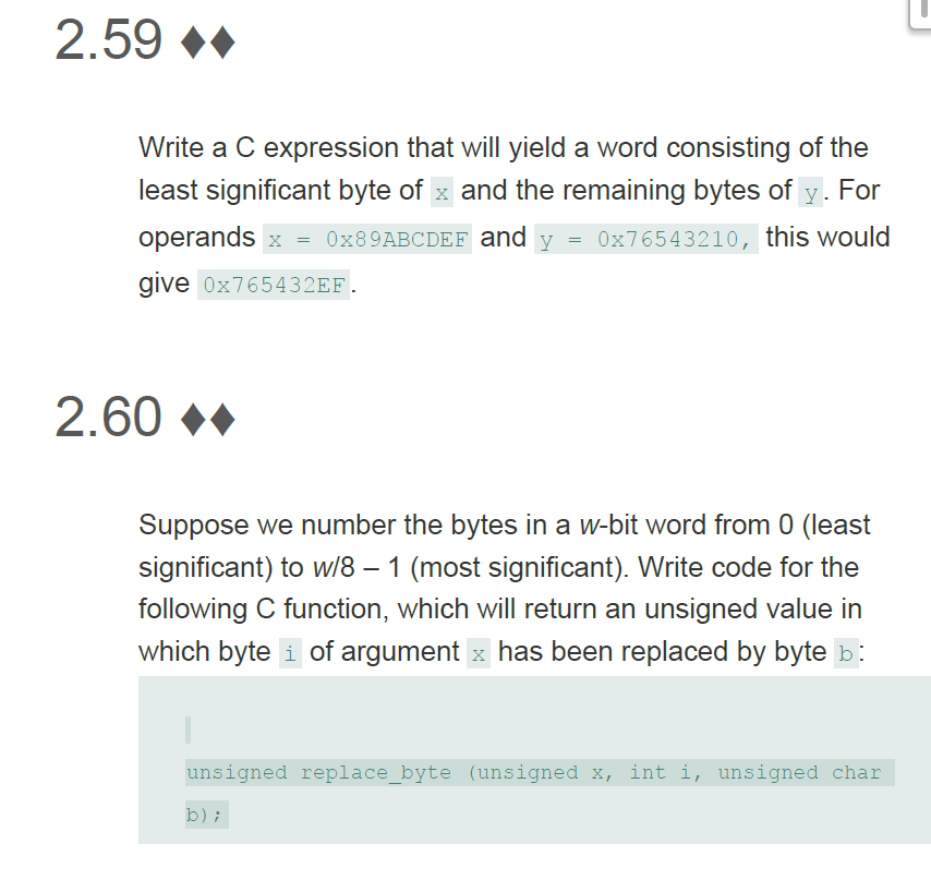 least significant byte of x and the remaining bytes | Chegg.com
