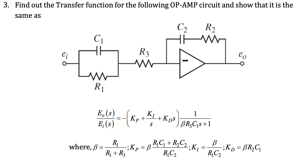 Solved Solve the circuit AND FIND THE TRANSFER FUNCTION | Chegg.com