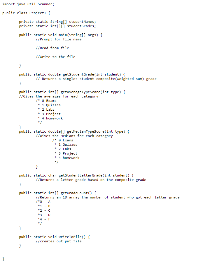 Solved Project 1: Calculating Course Statistics In this | Chegg.com